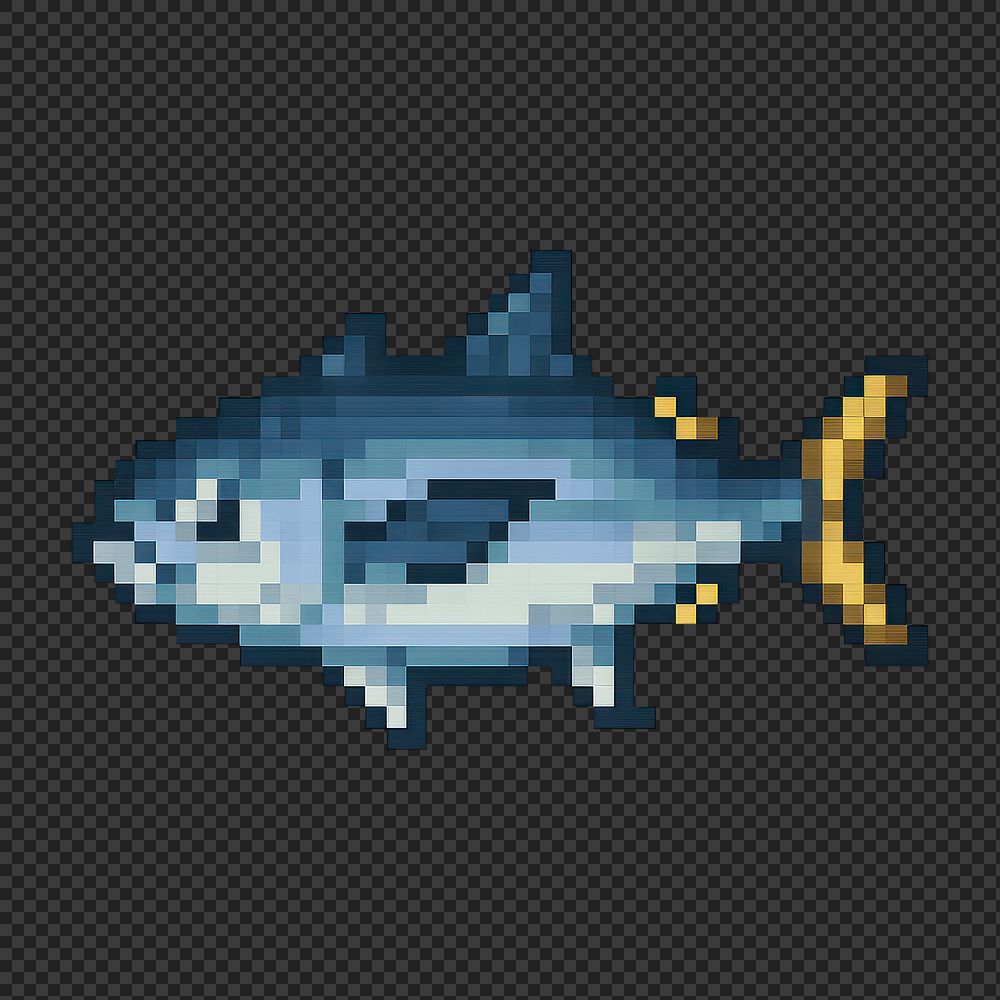 PNG Pixelated fish digital art | Free PNG - rawpixel