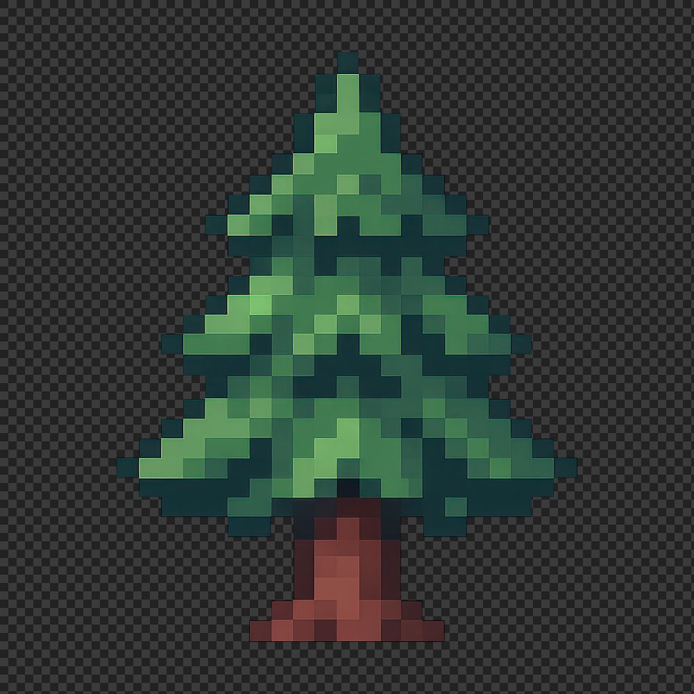 PNG Pixelated evergreen tree illustration | Free PNG - rawpixel