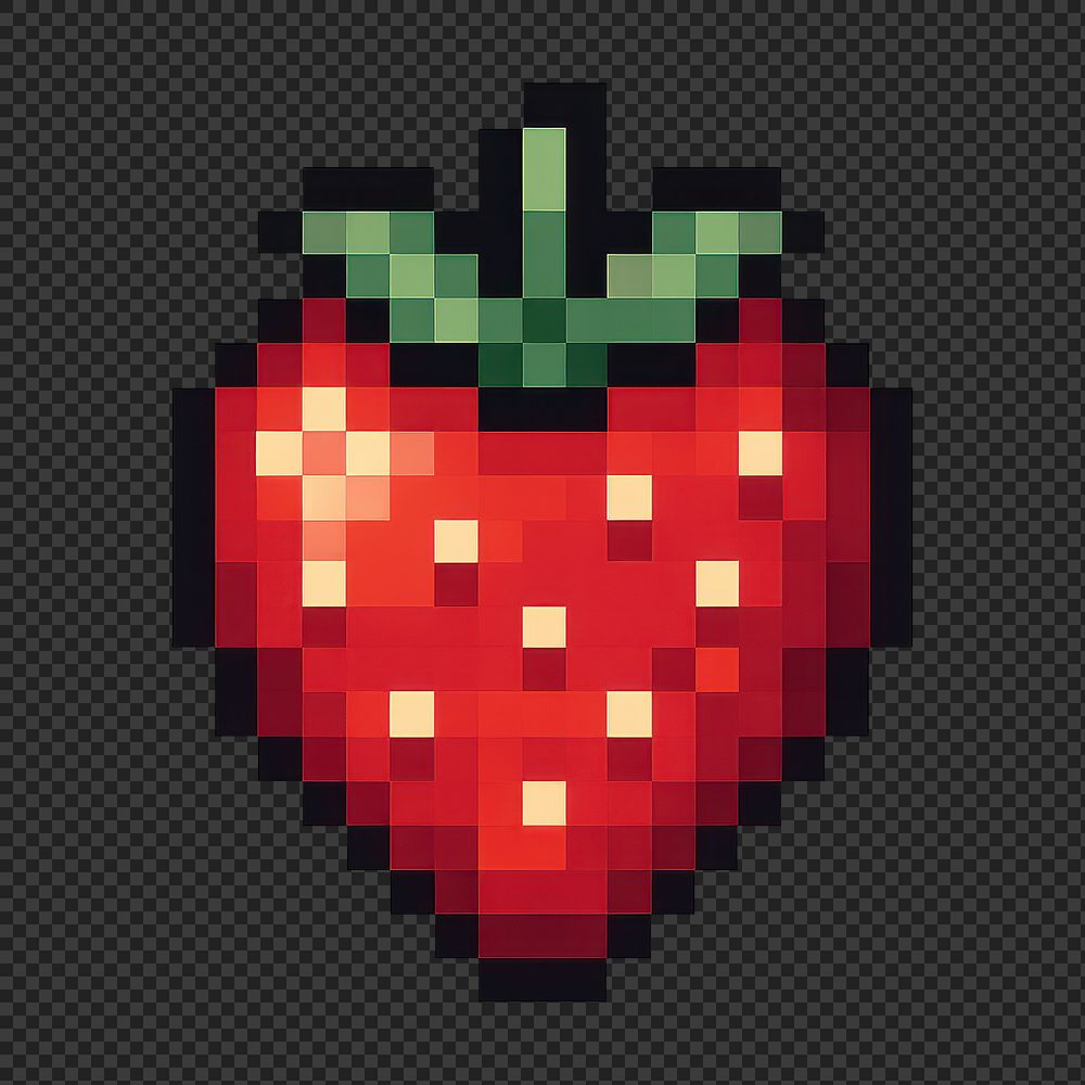 PNG Pixelated strawberry digital art | Free PNG - rawpixel