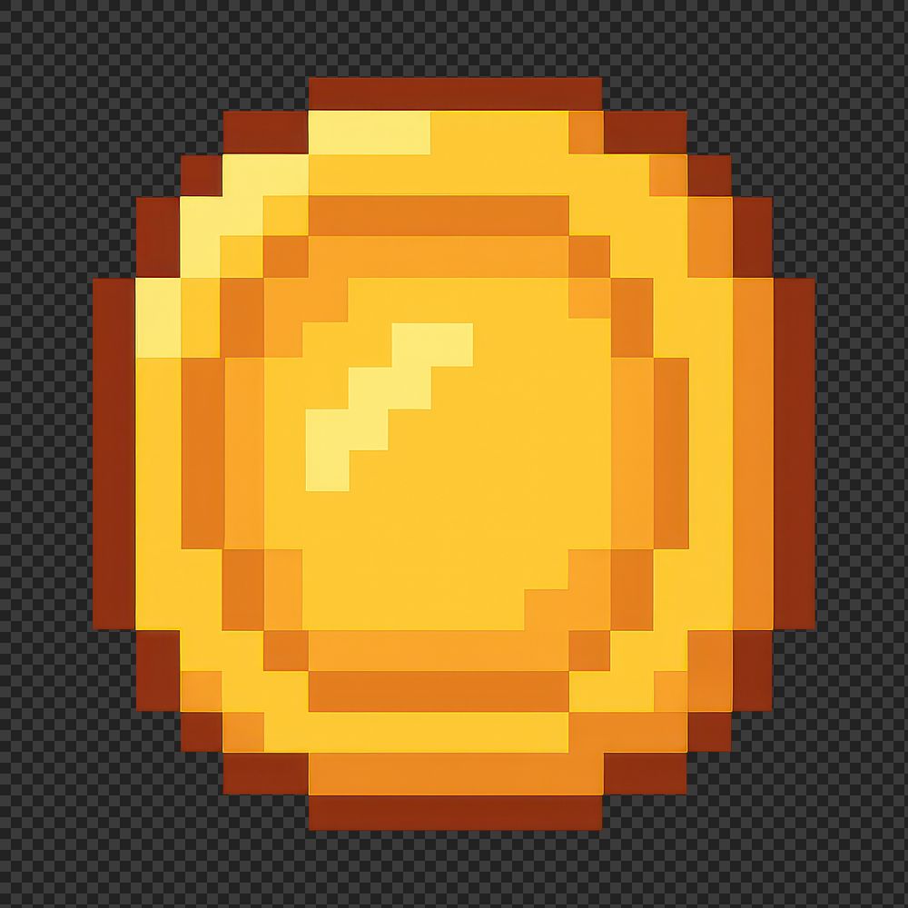 PNG Pixelated gold coin illustration | Free PNG - rawpixel
