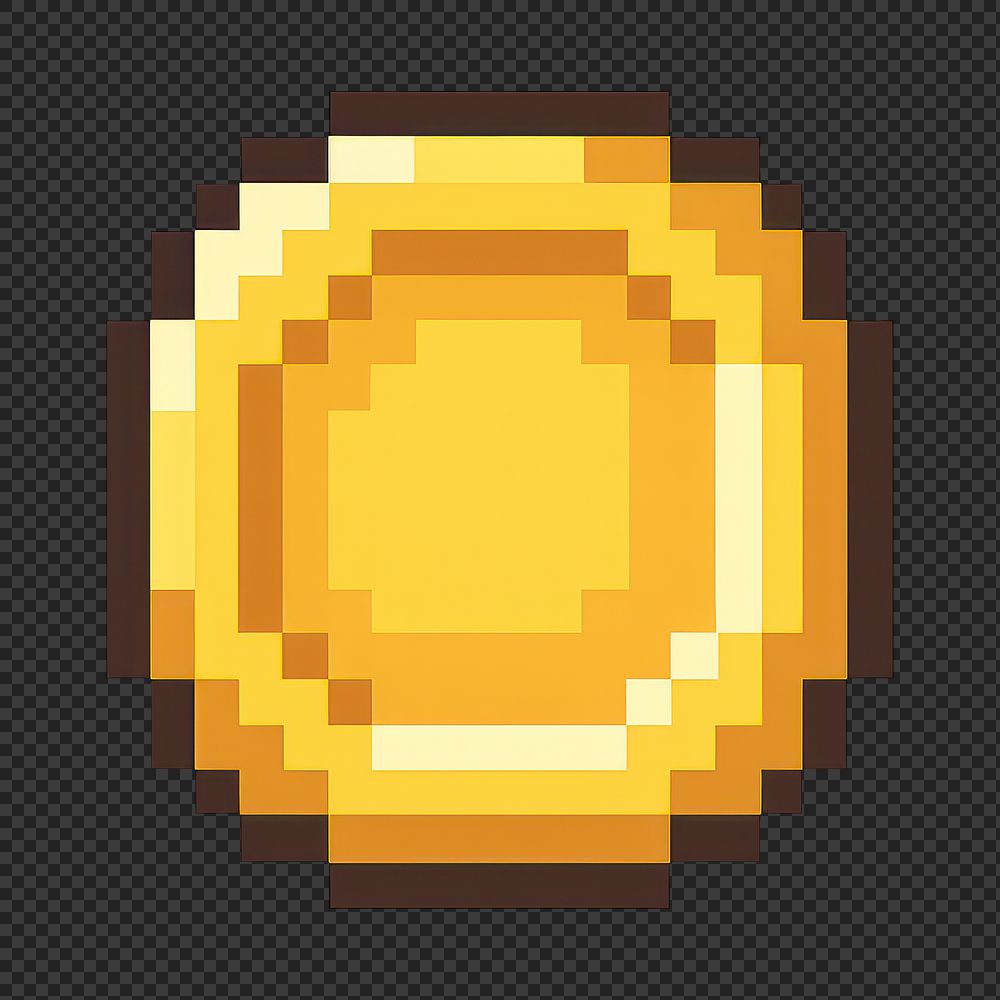 PNG Pixelated golden coin illustration | Free PNG - rawpixel