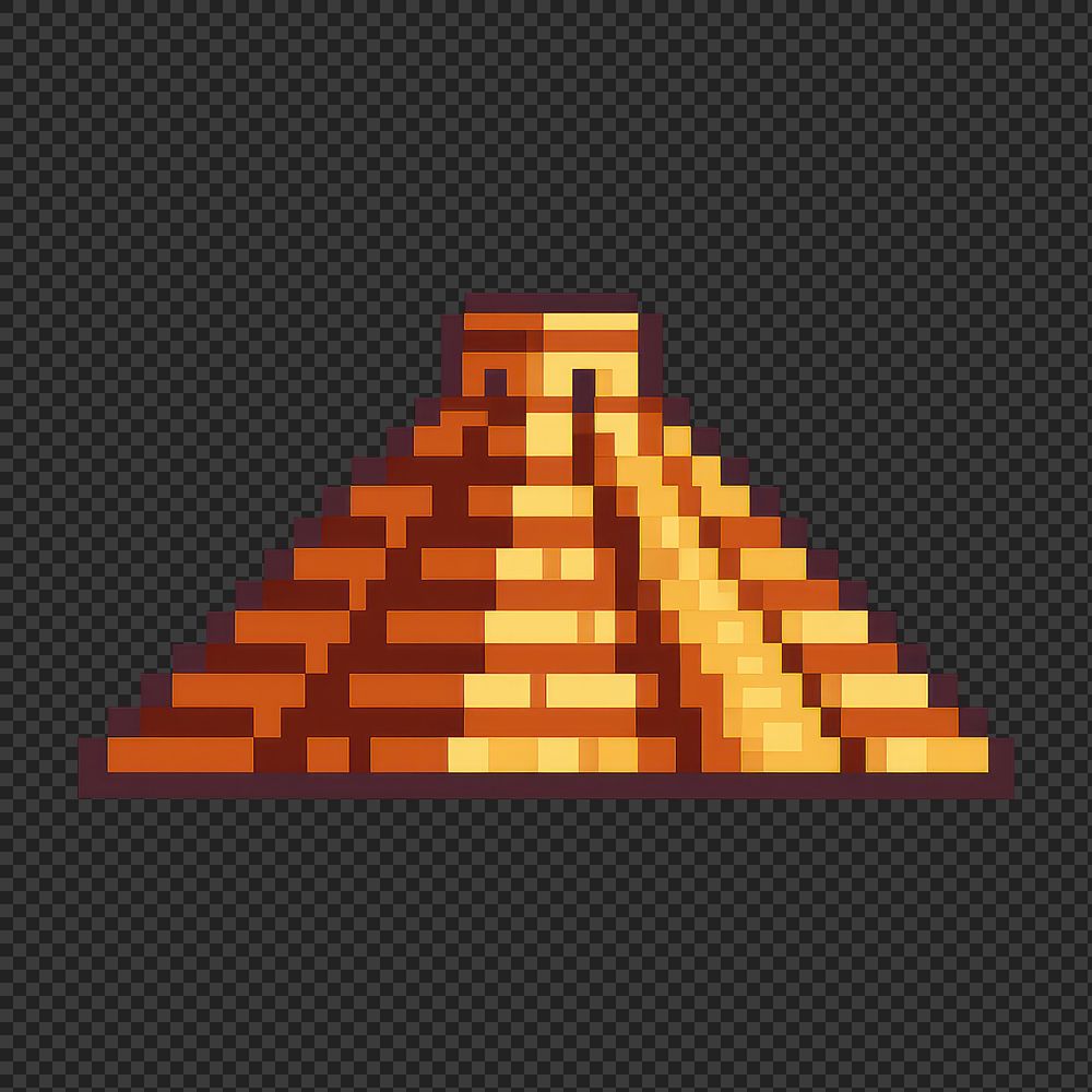 PNG Pixelated Mayan pyramid illustration | Free PNG - rawpixel