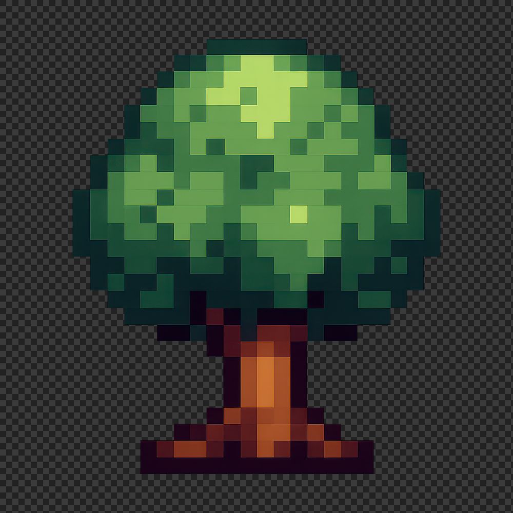 PNG Pixelated tree graphic illustration | Free PNG - rawpixel