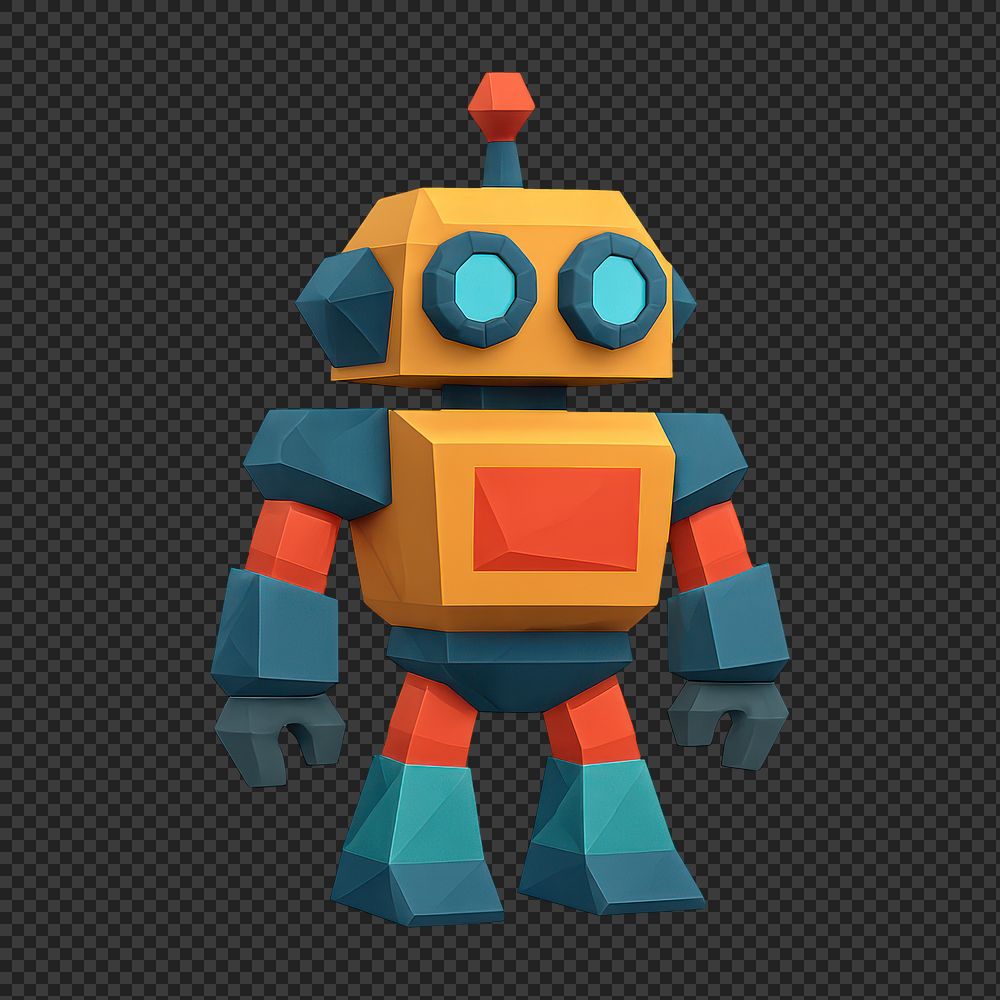 PNG Colorful geometric robot illustration | Free PNG - rawpixel