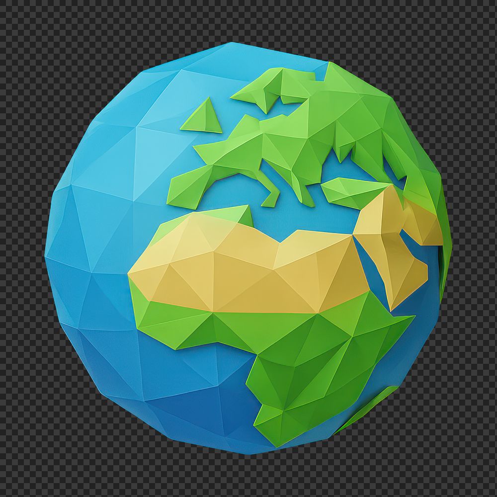 PNG Geometric Earth low-poly design | Free PNG - rawpixel