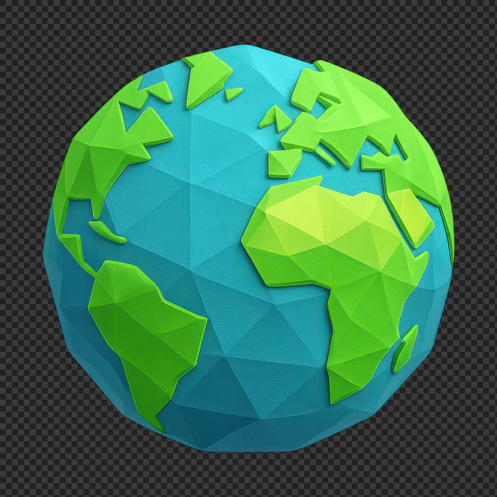 PNG Geometric Earth illustration, vibrant | Free PNG - rawpixel