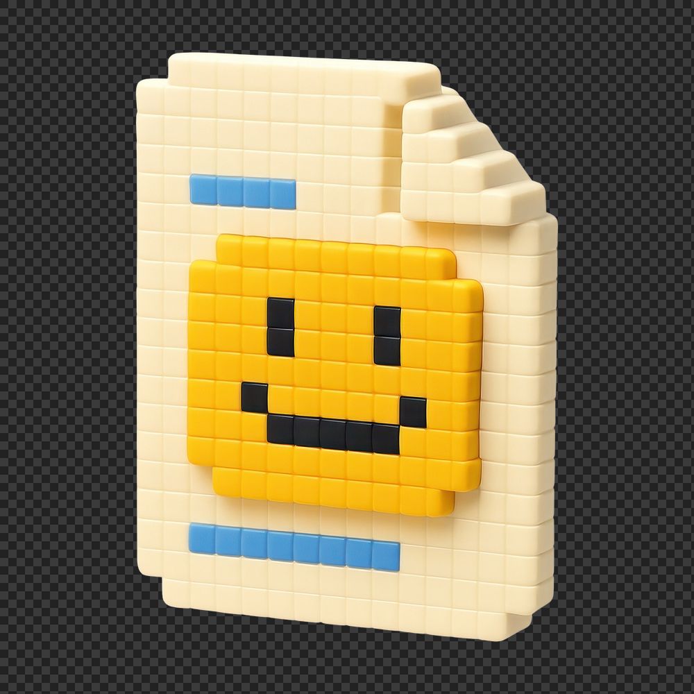 PNG Pixelated smiley face document | Free PNG - rawpixel