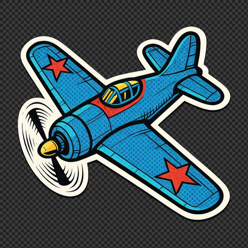 Vintage cartoon airplane illustration | Free PNG - rawpixel