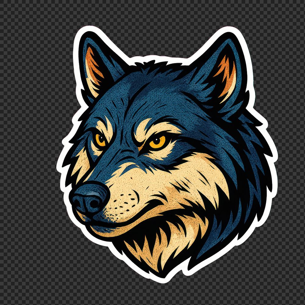Bold wolf head illustration | Free PNG - rawpixel
