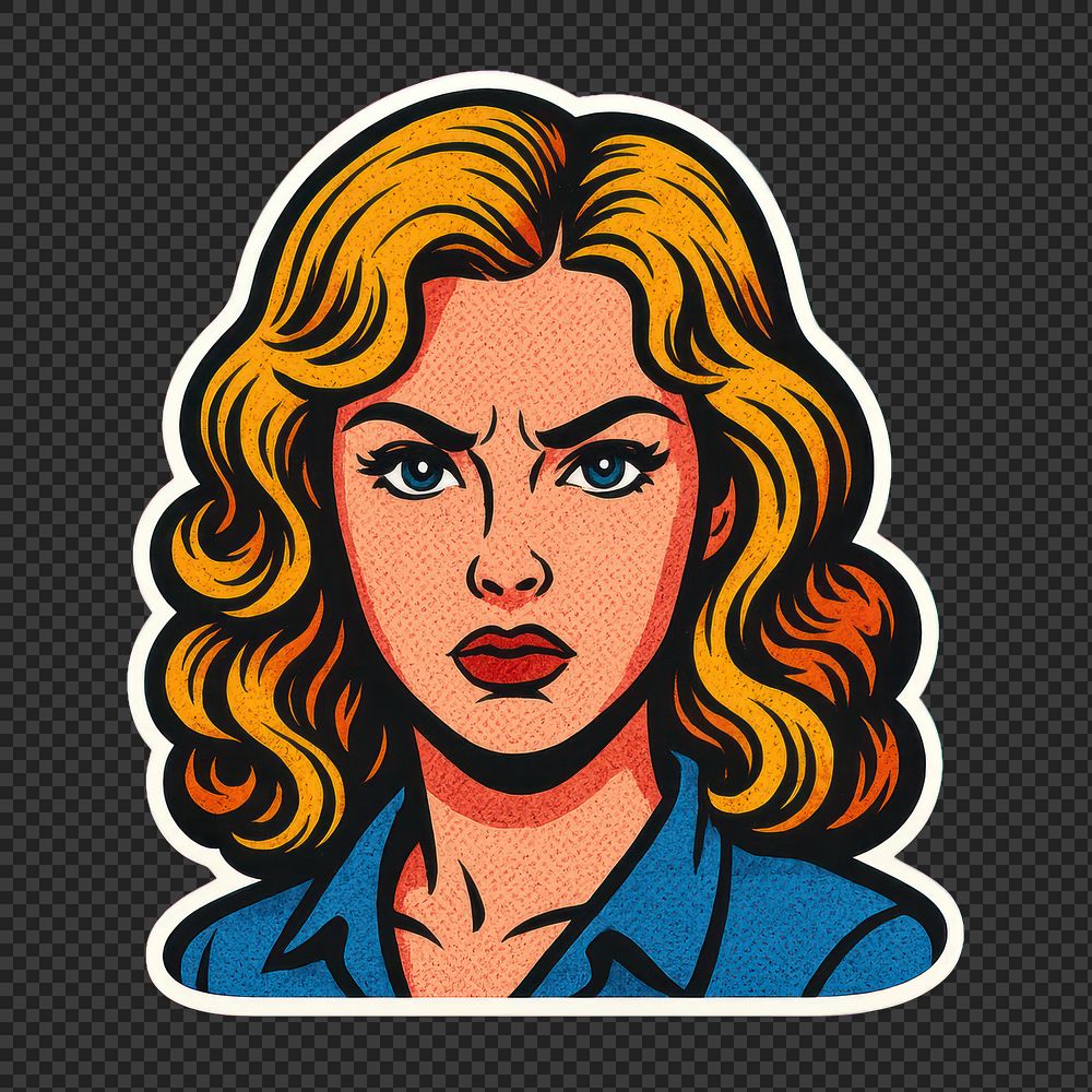 Retro comic style woman | Free PNG - rawpixel