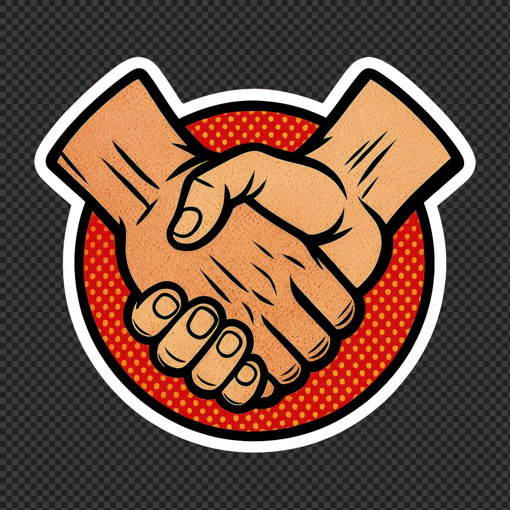 Retro handshake illustration PNG | Free PNG - rawpixel