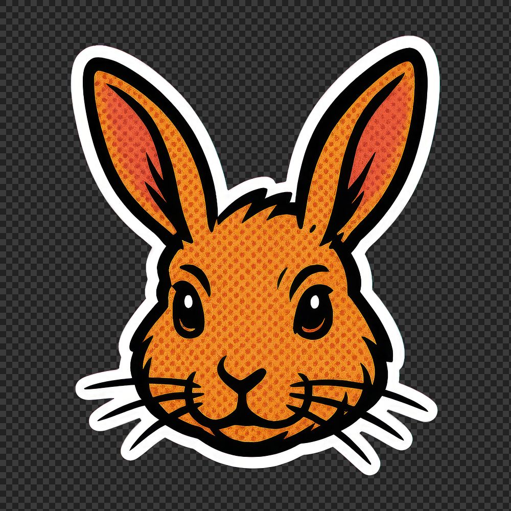 Cartoon rabbit head illustration | Free PNG - rawpixel