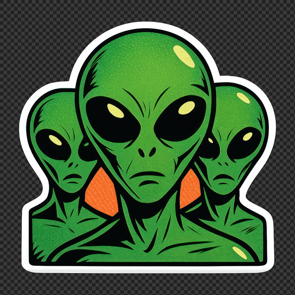 Green alien trio illustration | Free PNG - rawpixel