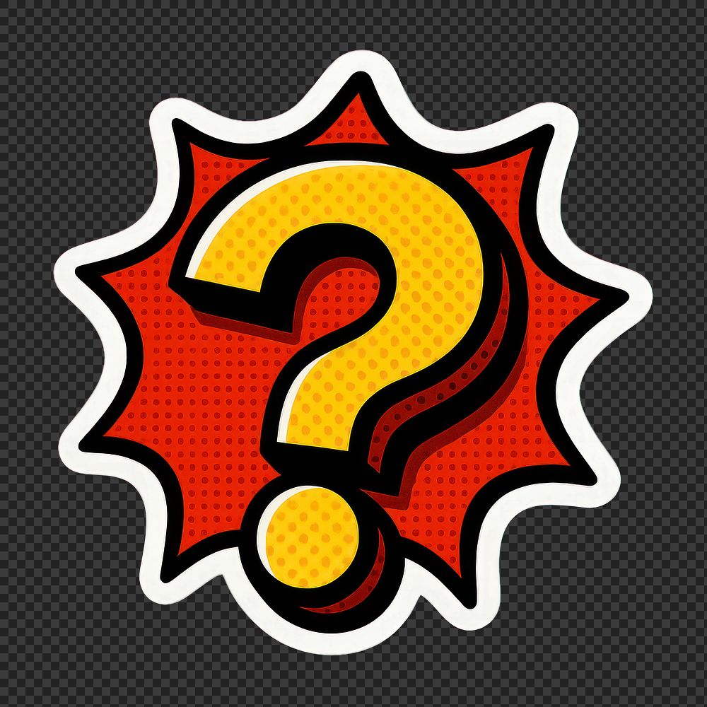 Comic-style question mark illustration | Free PNG - rawpixel