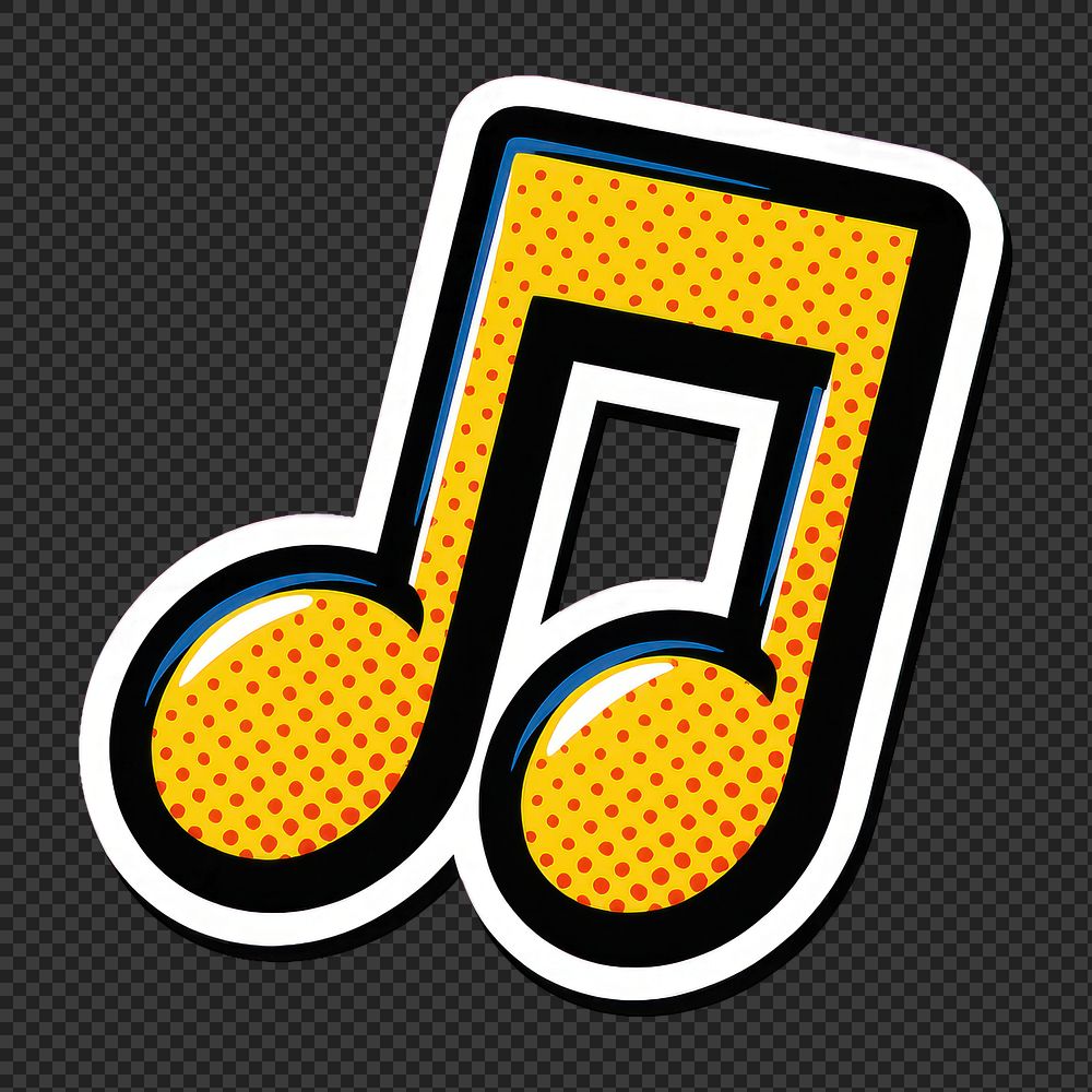 Vibrant pop art music note | Free PNG - rawpixel