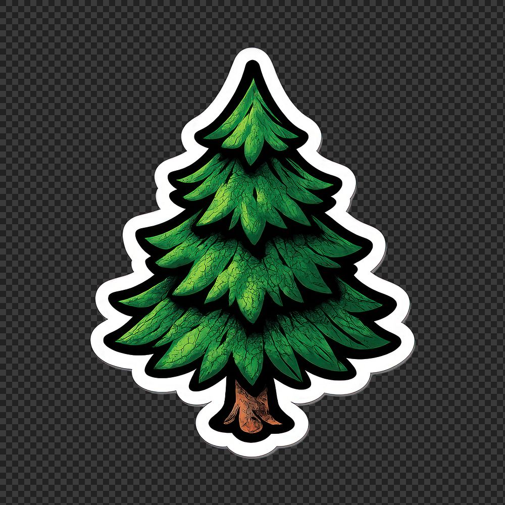 Vibrant evergreen tree illustration | Free PNG - rawpixel