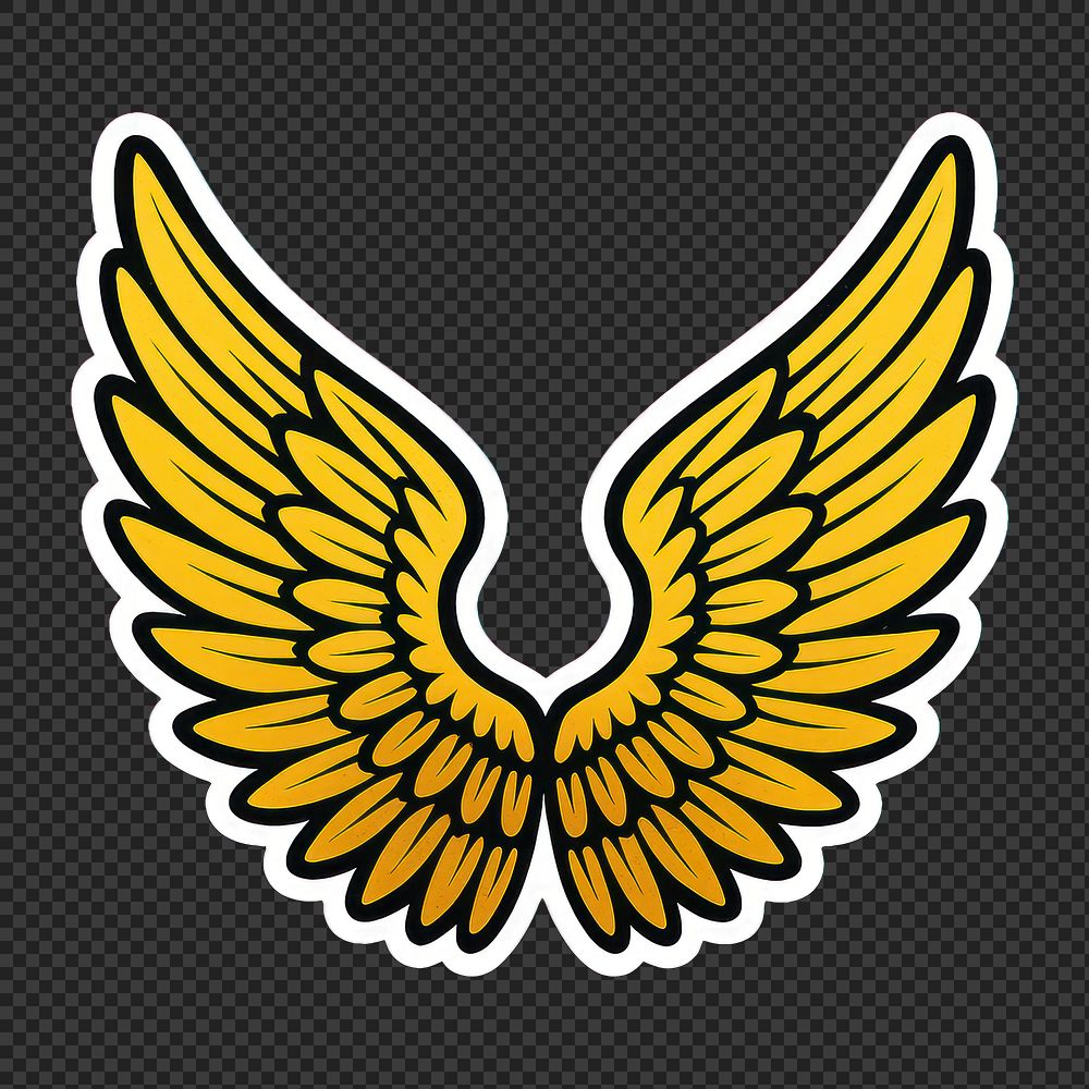 Golden angelic wings illustration | Free PNG - rawpixel