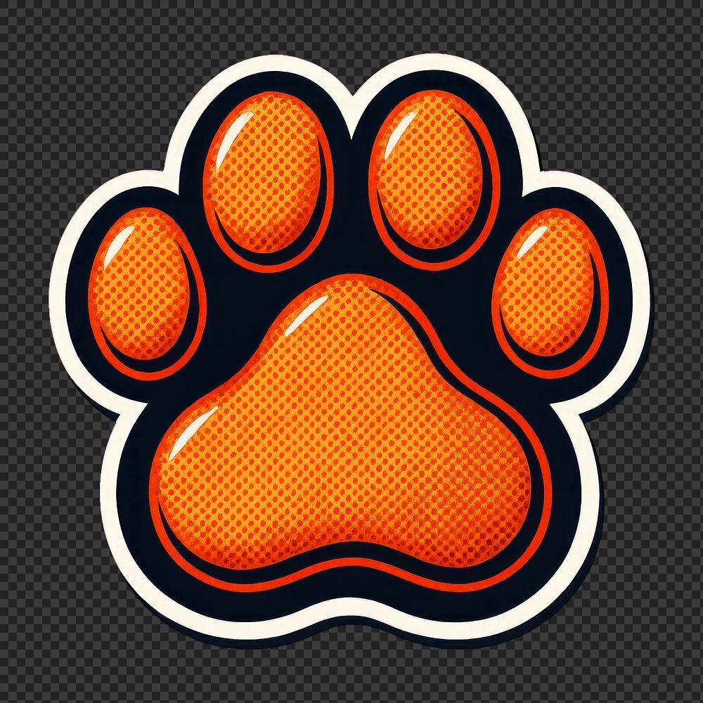 Vibrant cartoon paw print | Free PNG - rawpixel