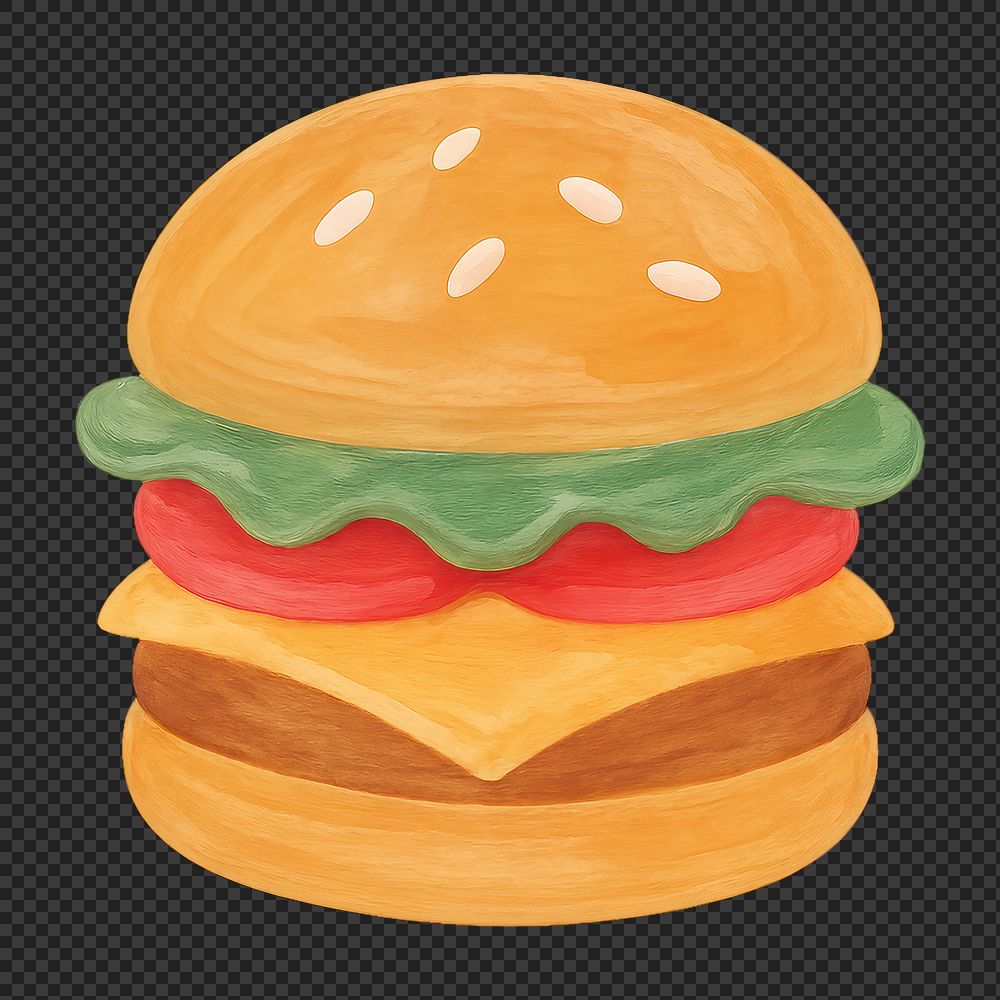 PNG Colorful cartoon cheeseburger illustration | Free PNG - rawpixel