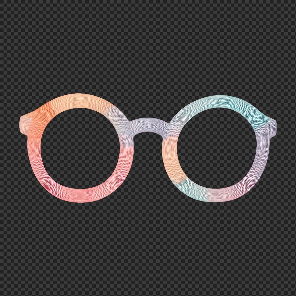 PNG Colorful round eyeglasses frame | Free PNG - rawpixel