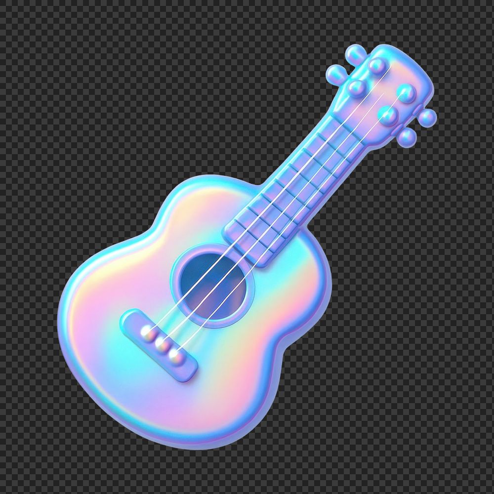 PNG Holographic ukulele vibrant illustration | Free PNG - rawpixel