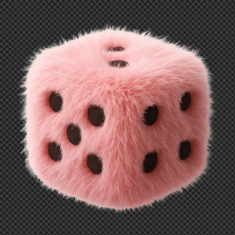 PNG Fluffy pink dice illustration | Free PNG - rawpixel