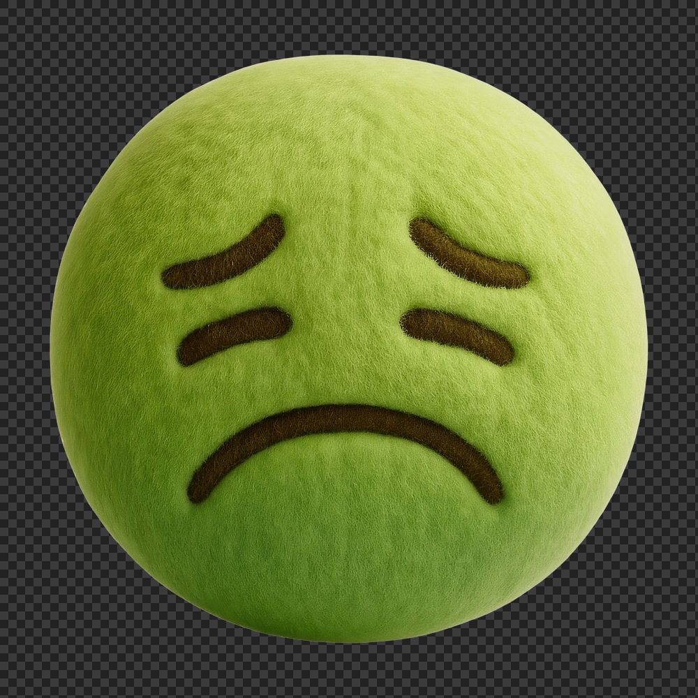 PNG Fuzzy green sad emoji | Free PNG - rawpixel