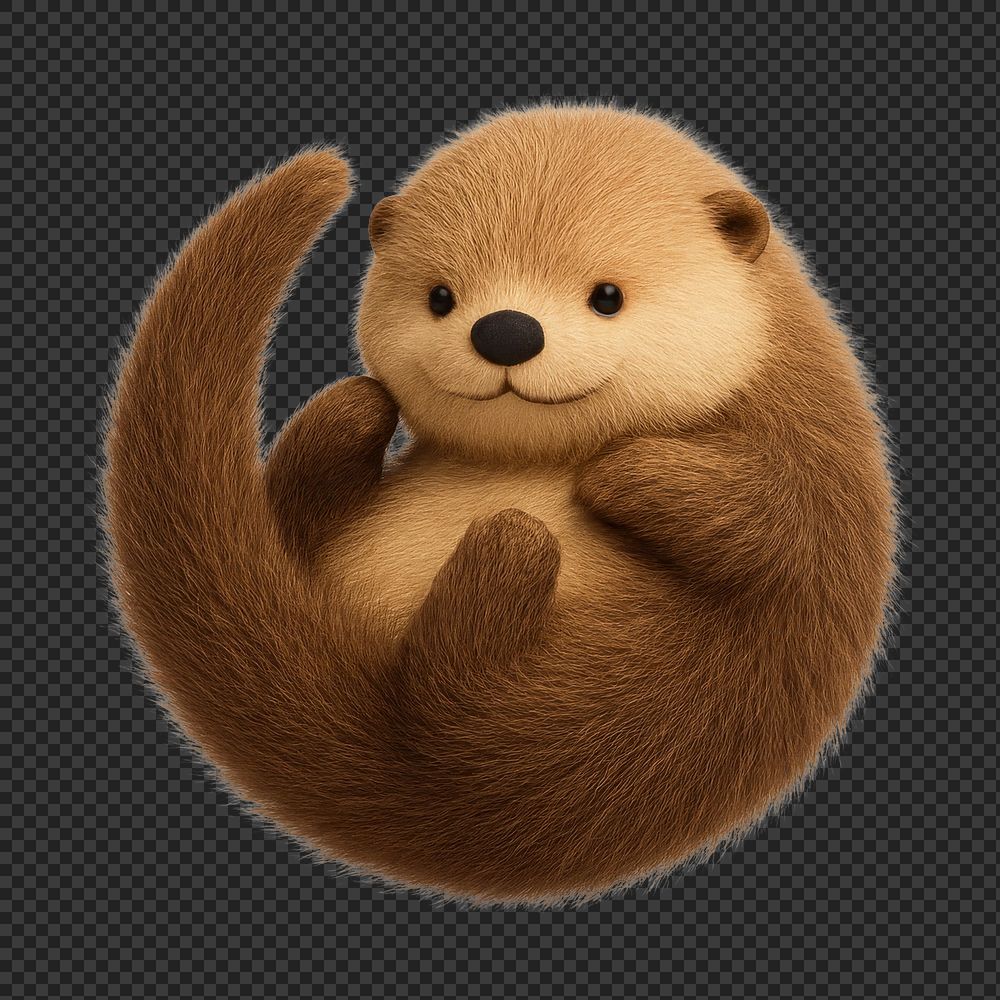 PNG Adorable fluffy otter illustration | Free PNG - rawpixel