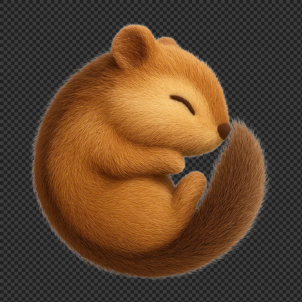 PNG Adorable sleeping curled chipmunk | Free PNG - rawpixel