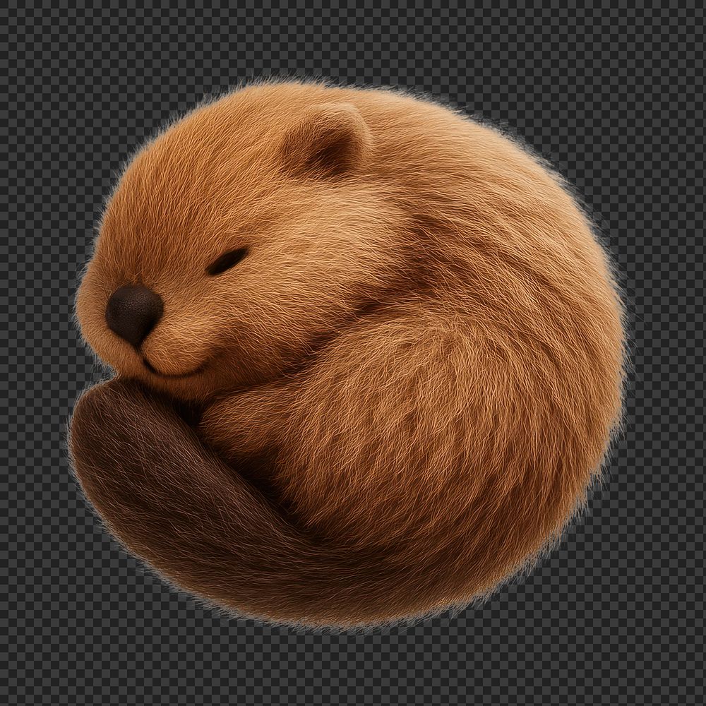 PNG Adorable fluffy sleeping creature | Free PNG - rawpixel