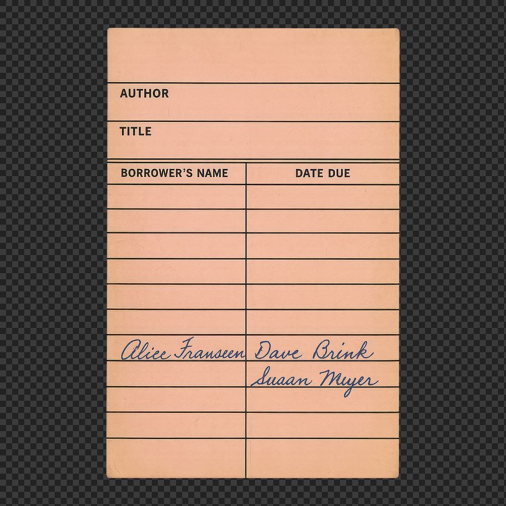 PNG Vintage library card template | Free PNG - rawpixel