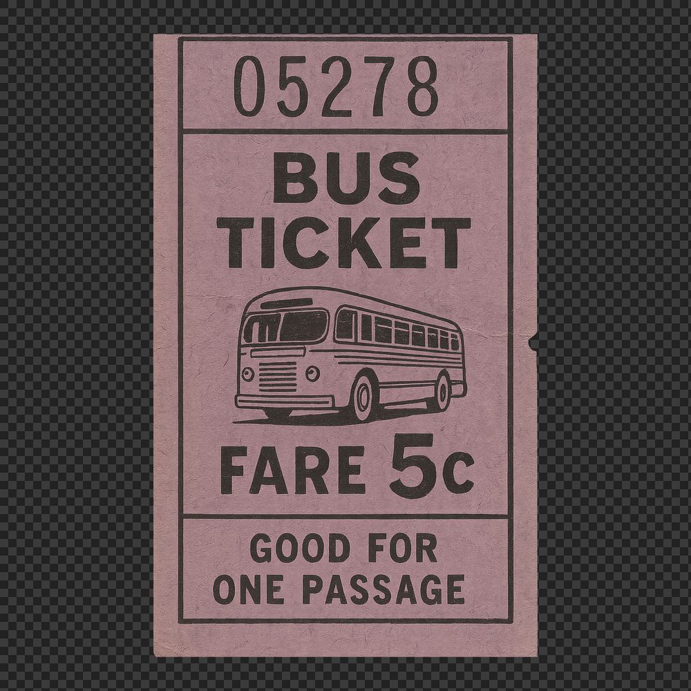 PNG Vintage bus ticket illustration | Free PNG - rawpixel