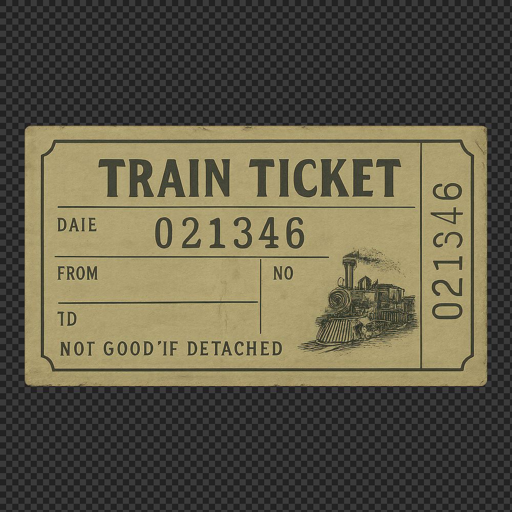 PNG Vintage train ticket illustration | Free PNG - rawpixel