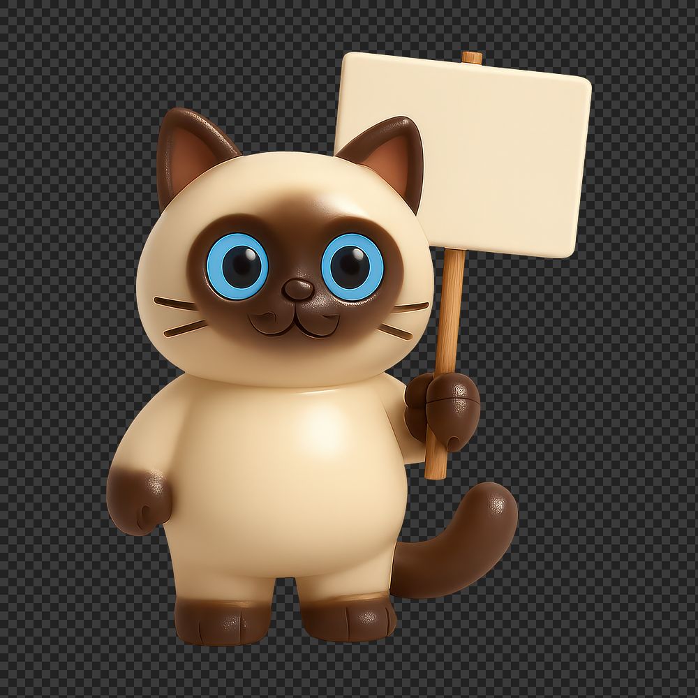 PNG Cute cartoon cat figurine | Free PNG - rawpixel