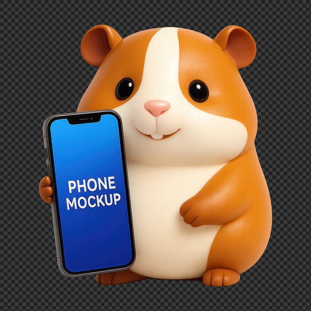 PNG Cute hamster holding phone | Free PNG - rawpixel