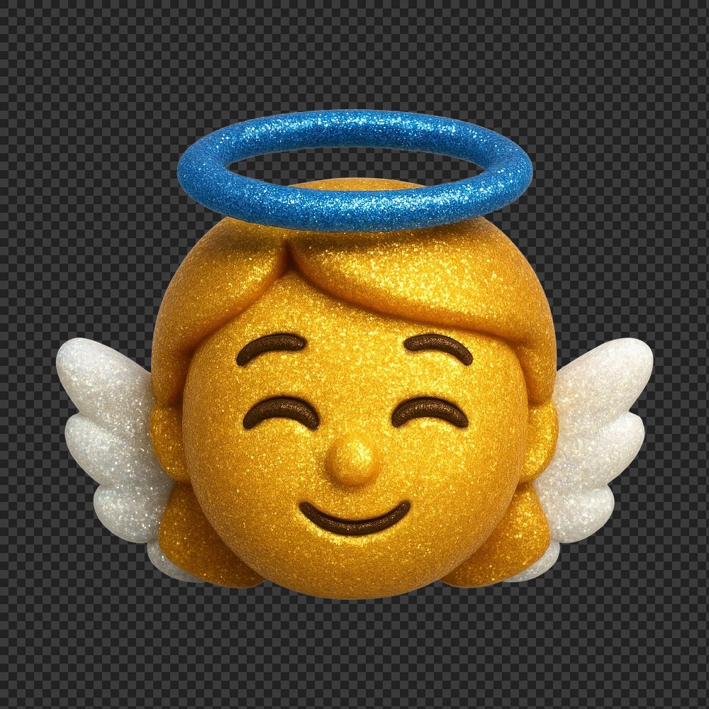PNG Smiling angel emoji illustration | Free PNG - rawpixel
