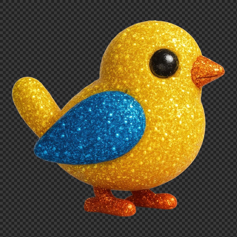 PNG Colorful glitter bird figurine | Free PNG - rawpixel