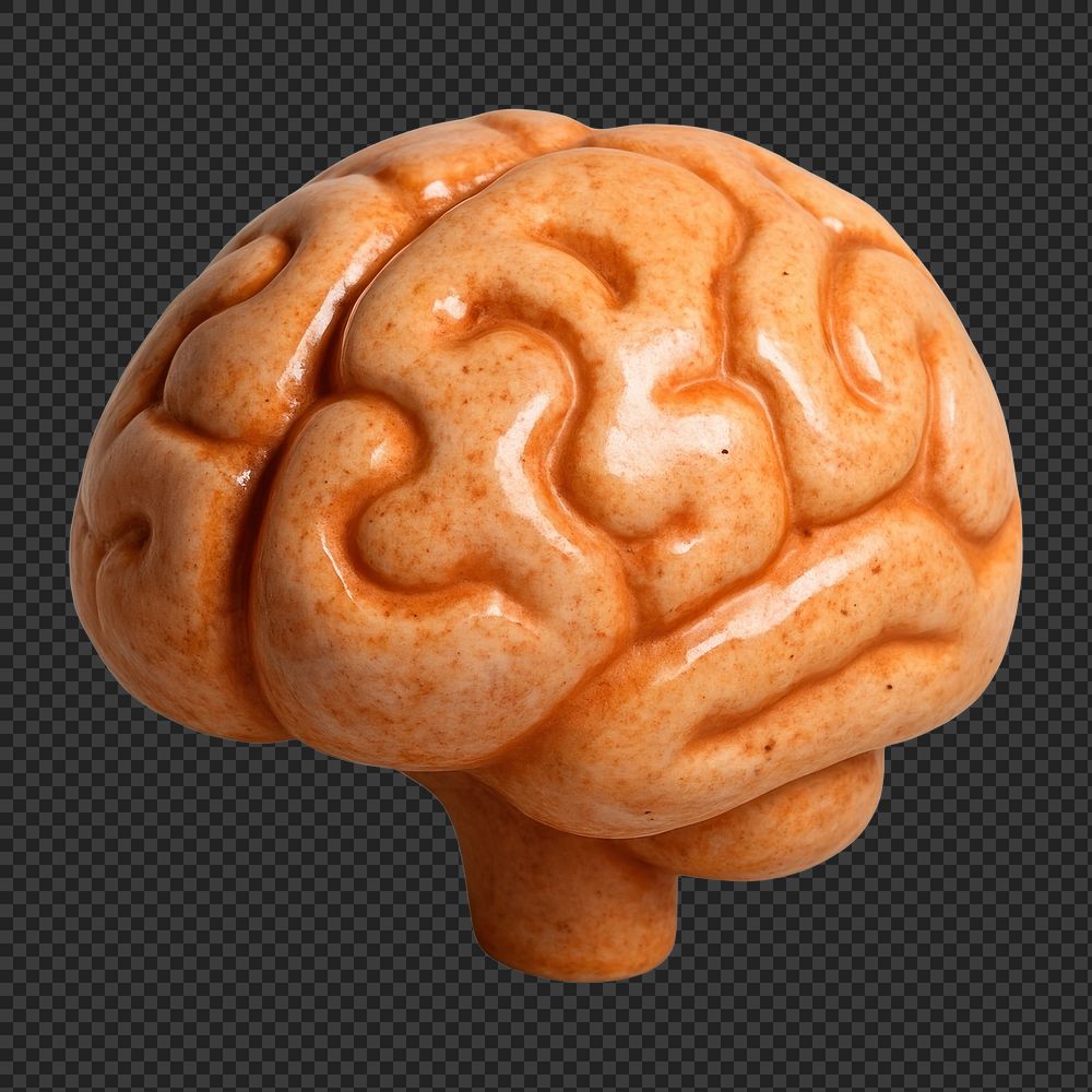 PNG Orange ceramic brain sculpture | Free PNG - rawpixel