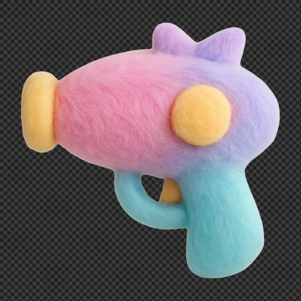 PNG Colorful felt toy gun | Free PNG - rawpixel
