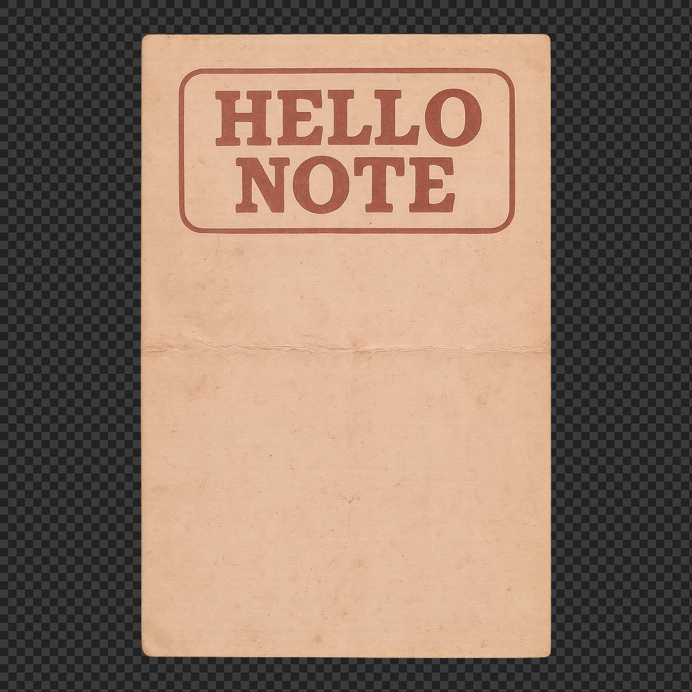 PNG Vintage paper hello note | Free PNG - rawpixel