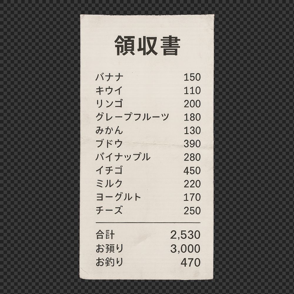 PNG Japanese receipt transparent element | Free PNG - rawpixel
