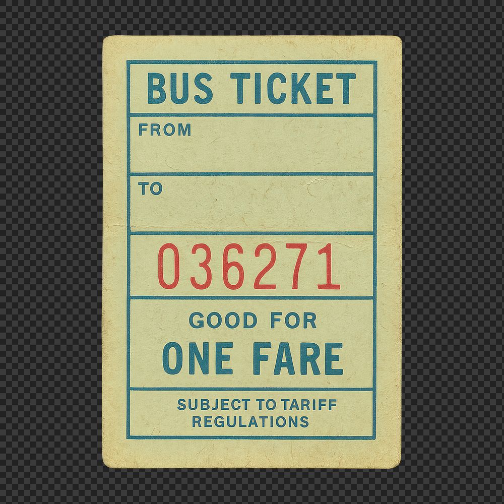 PNG Vintage bus ticket design | Free PNG - rawpixel
