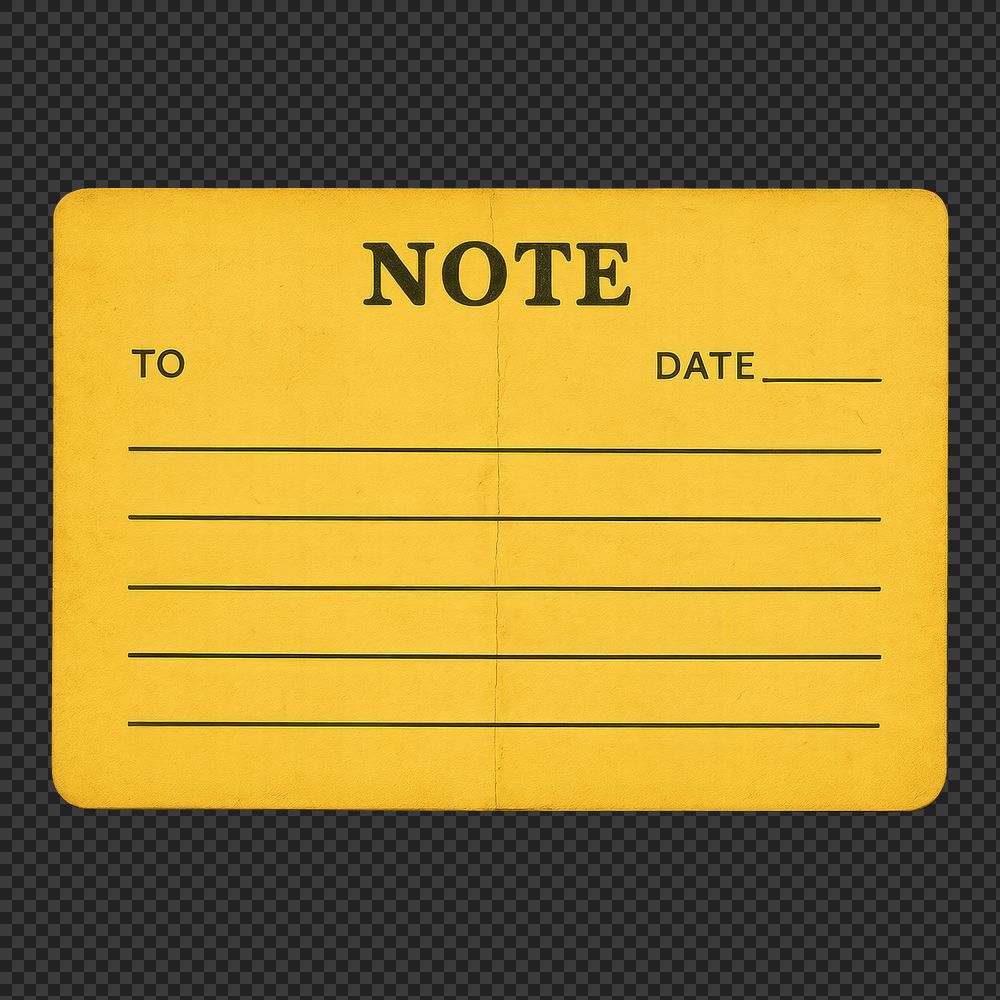 PNG Vintage yellow note card | Free PNG - rawpixel