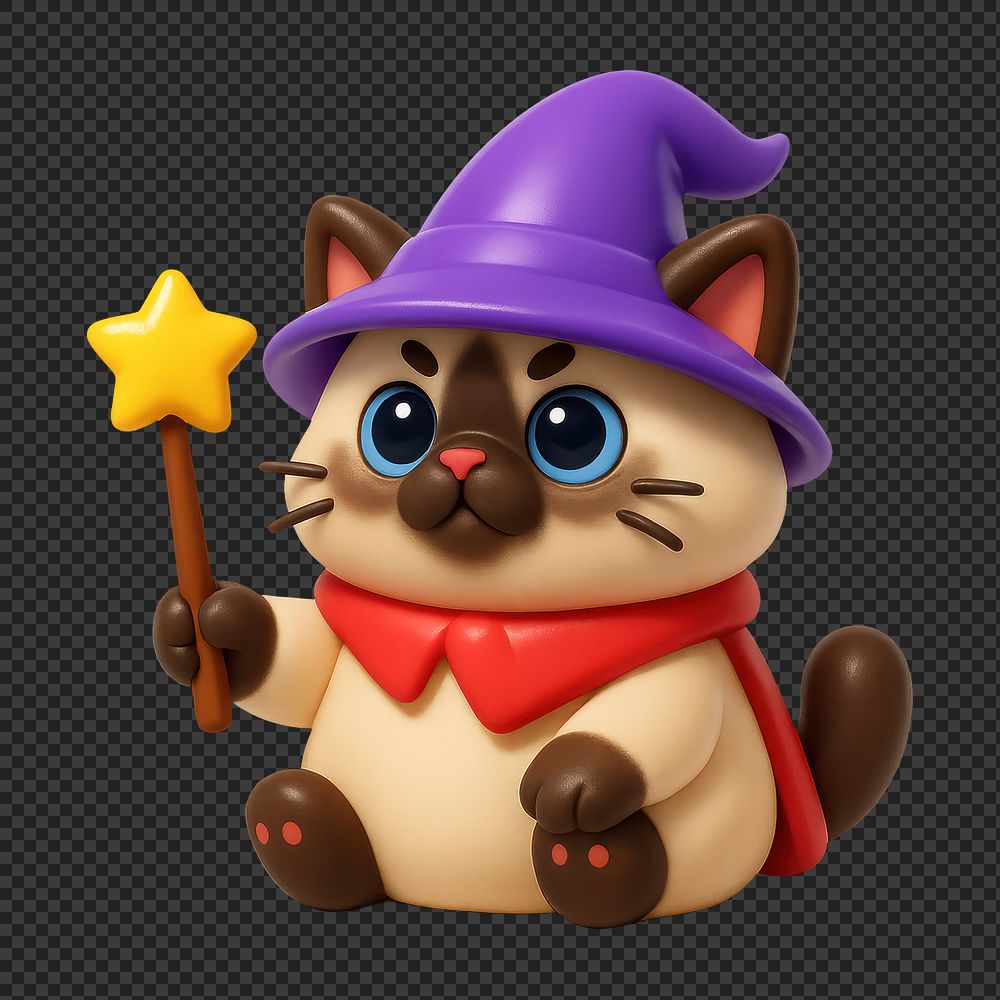 PNG Cute wizard cat illustration | Free PNG - rawpixel