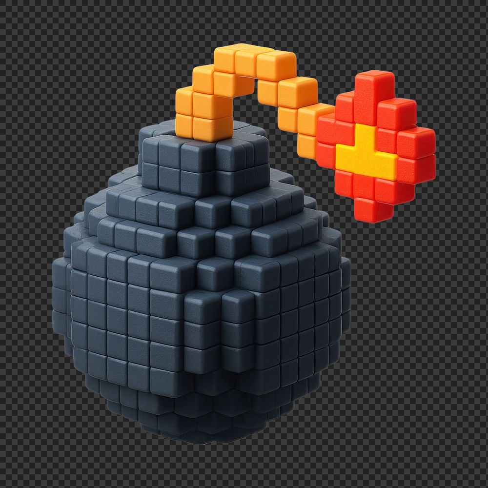 PNG Pixelated bomb art illustration | Free PNG - rawpixel