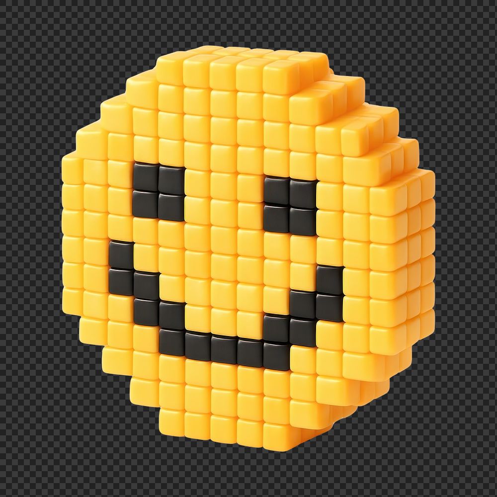 PNG Pixelated smiley face cube | Free PNG - rawpixel