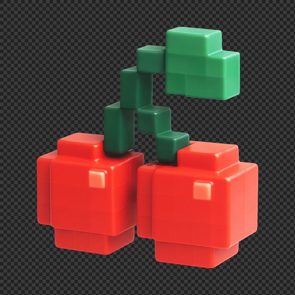 PNG Pixelated cherries digital art | Free PNG - rawpixel