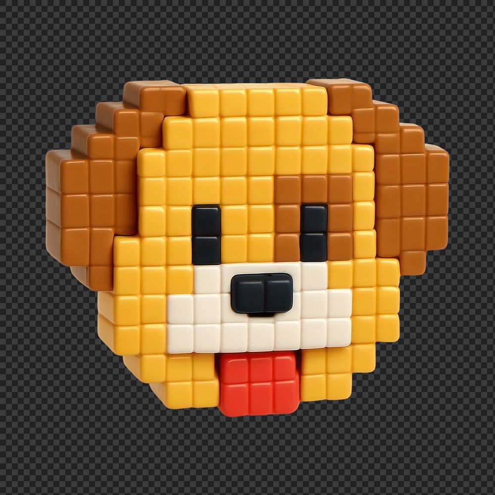 PNG Pixelated dog face illustration | Free PNG - rawpixel