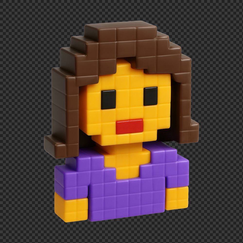 PNG Pixelated character purple outfit | Free PNG - rawpixel