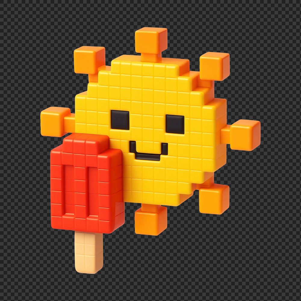 PNG Pixelated sun with popsicle | Free PNG - rawpixel